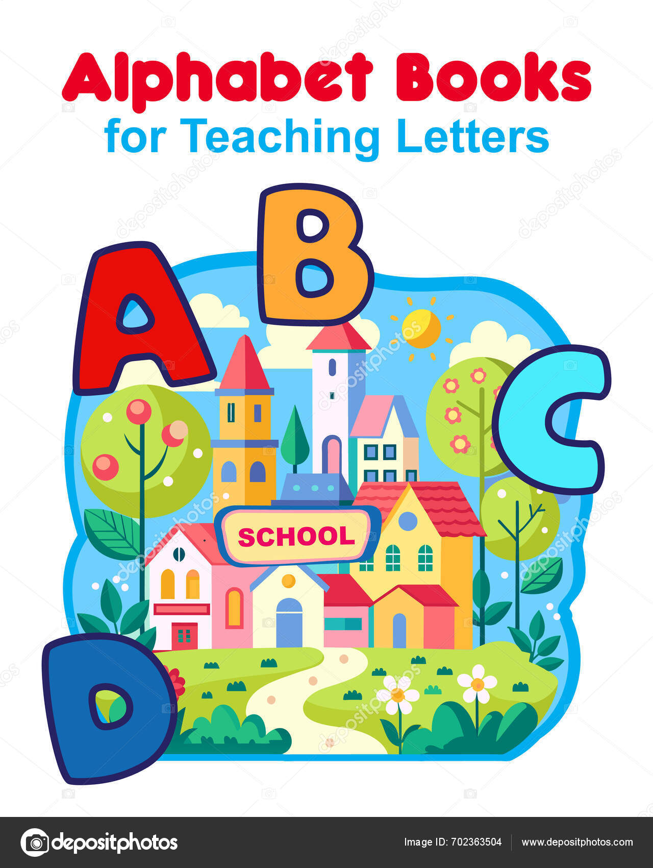 Image vectorielle Alphabet Coloriage Livre Couverture Conception Pour ...