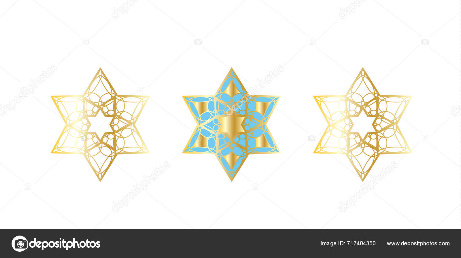 Magen David Israeli Star Vintage Pattern Gold Foil Texture Jewish Stock ...