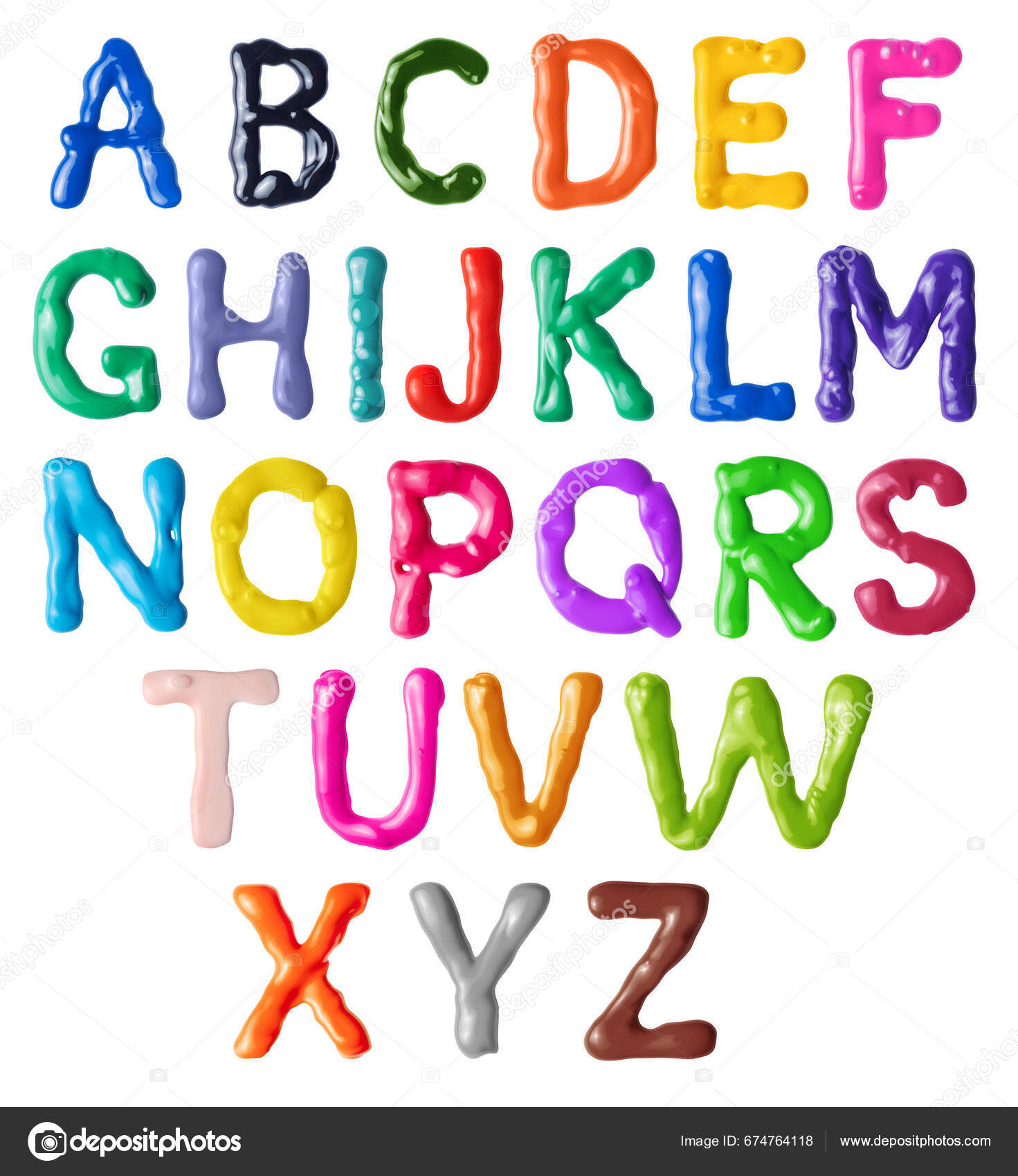 Letters Latin Alphabet Written Colored Paint — Stock Photo © Vikingur ...