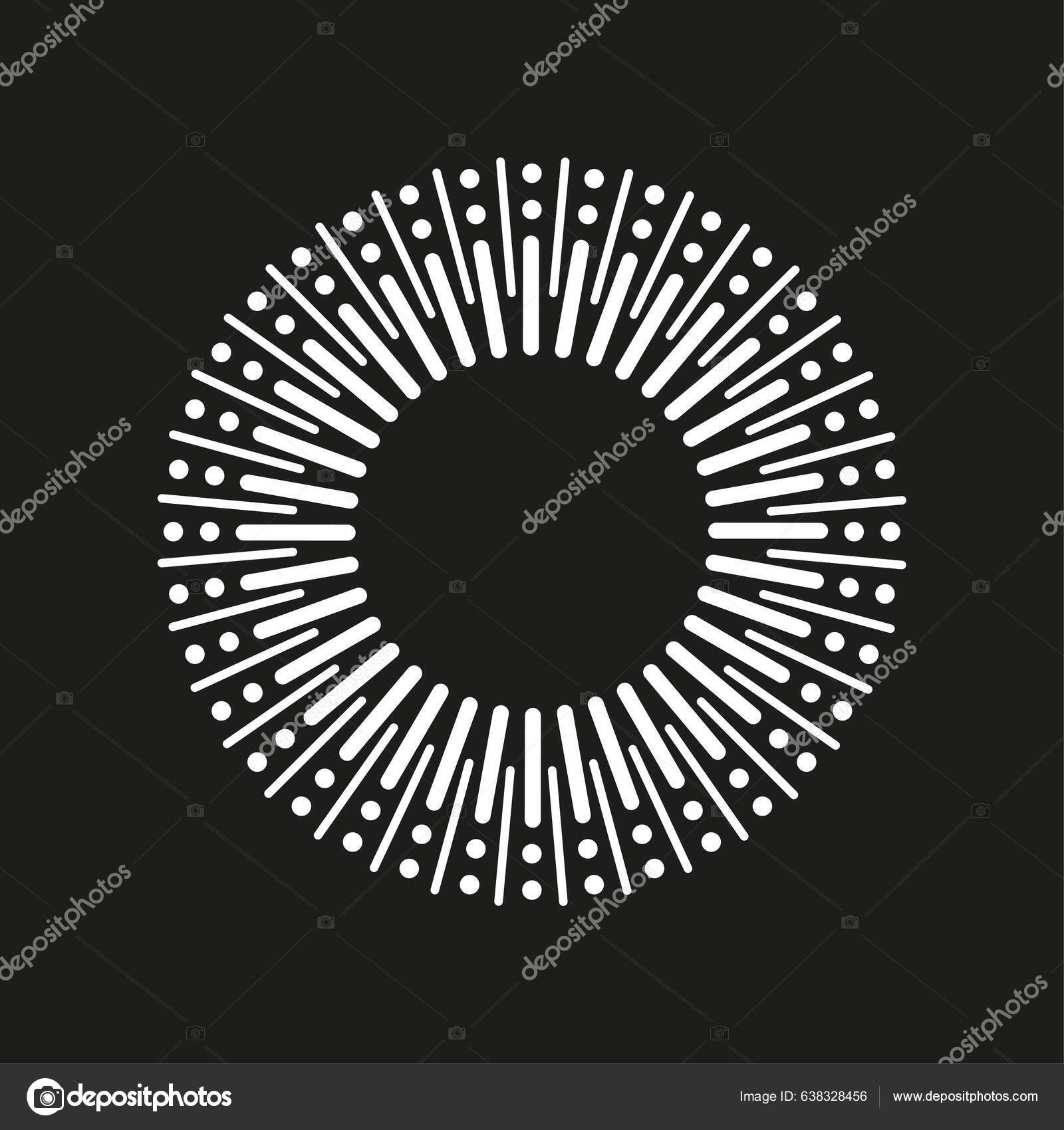 White Circle Rays Black Background Magic Circle Vector Illustration Eps ...