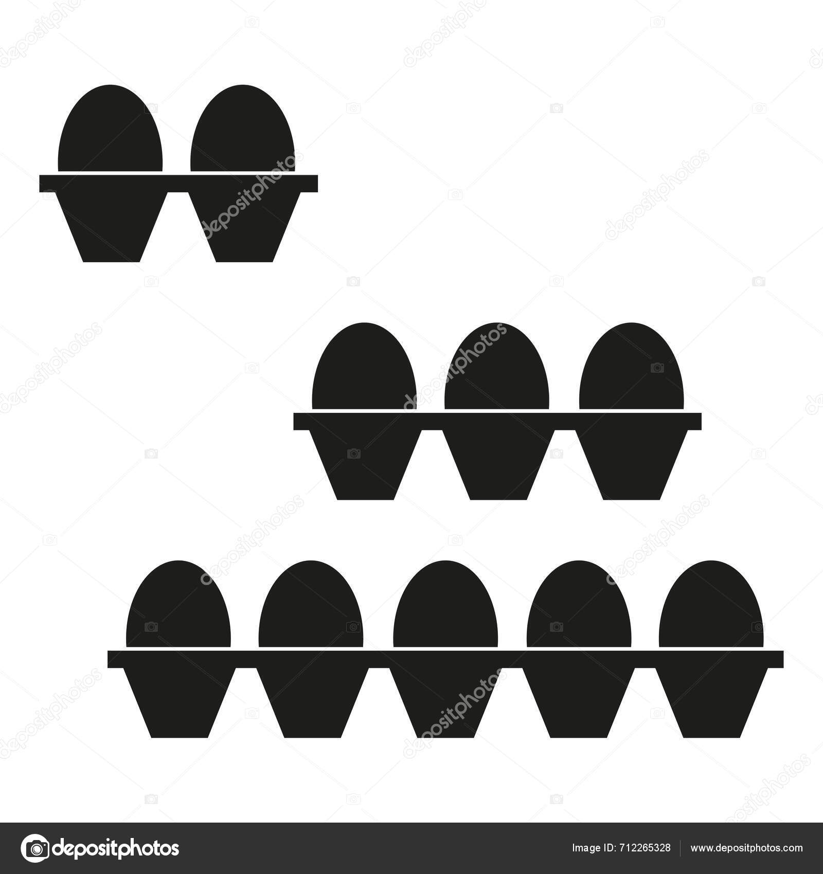 Egg Carton Icons Set Various Egg Container Sizes Vector Illustration ...