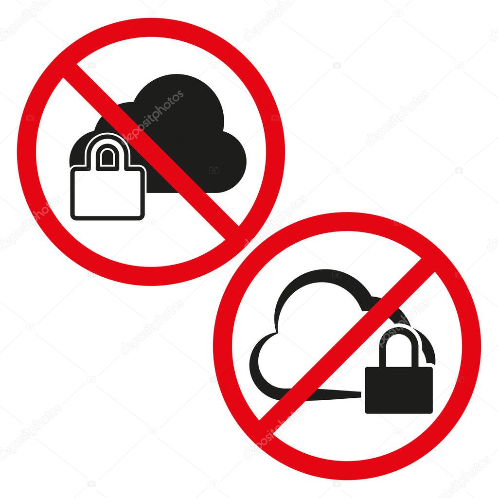 Iconos de seguridad en la nube prohibidos. Sin acceso a los símbolos de ...