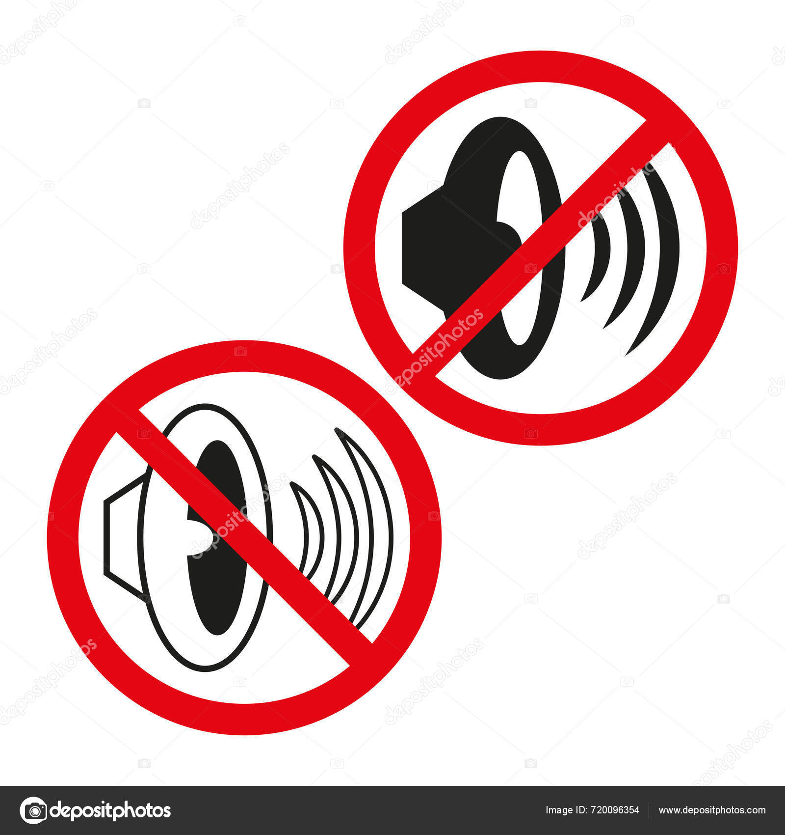 Sound Allowed Icons Vector Prohibited Speaker Signs Silent Mode Symbols ...