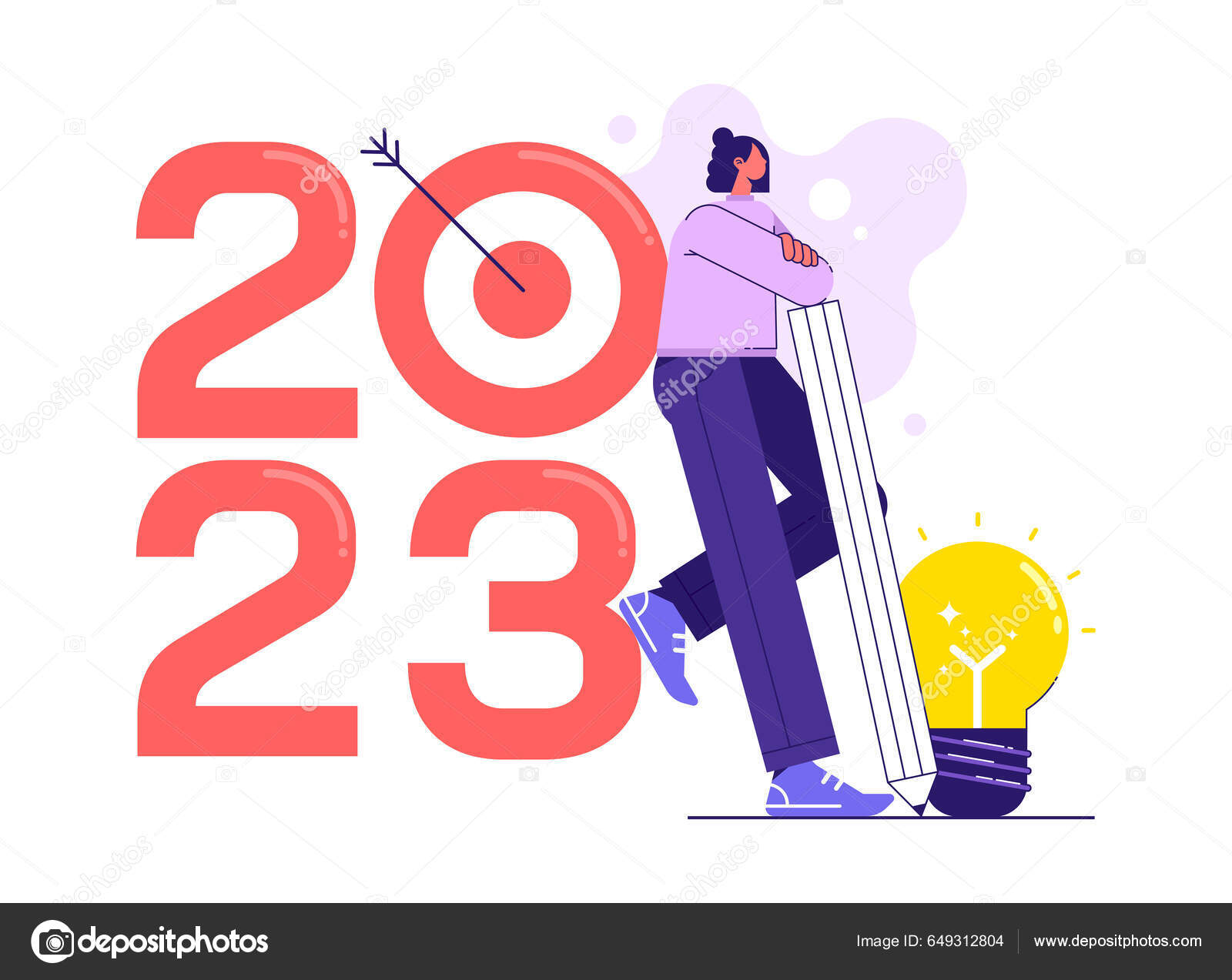 2023 Year Business Target New Year Resolution Challenge Achieve Goal Stock Vector by ©treety ...