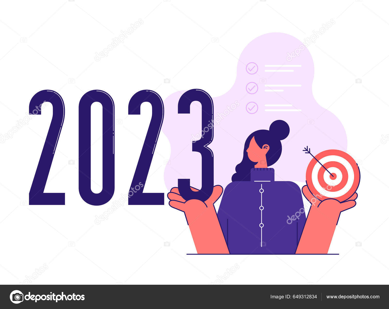 Plan 2023 List Business Target Next Year Vector Illustration Flat Stock ...