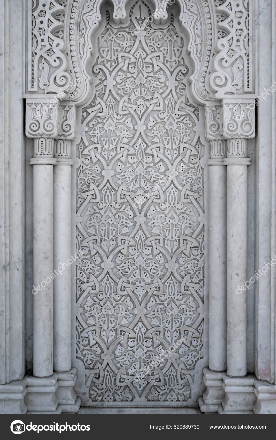 Arabic Patterns Carved Marble Wall Morocco – Stock Editorial Photo ...