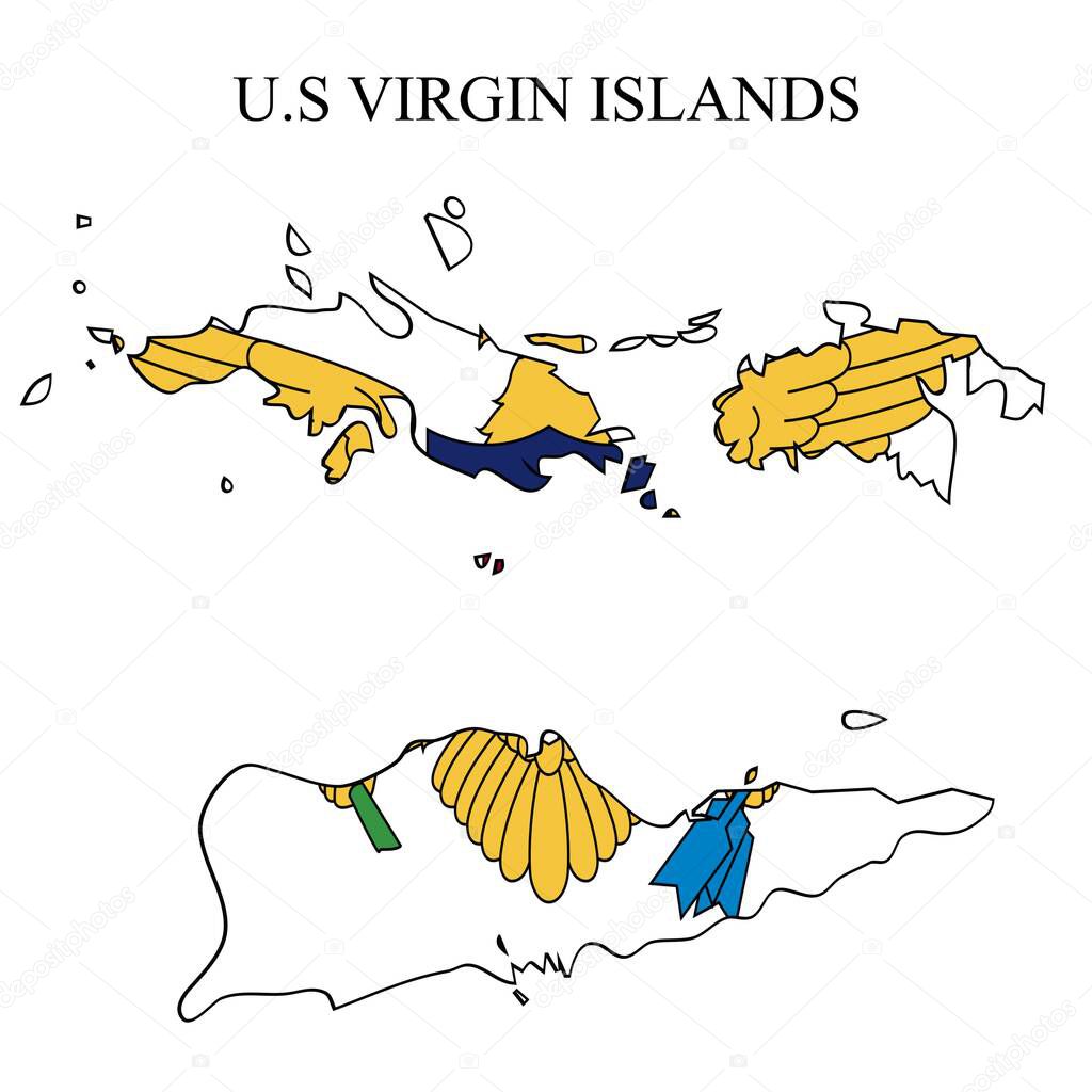 U.S. Islas Vírgenes mapa vector ilustración. Economía global. Un país ...
