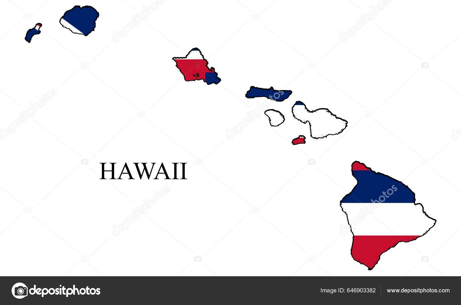 Hawaii Map Vector Illustration Global Economy State America North ...