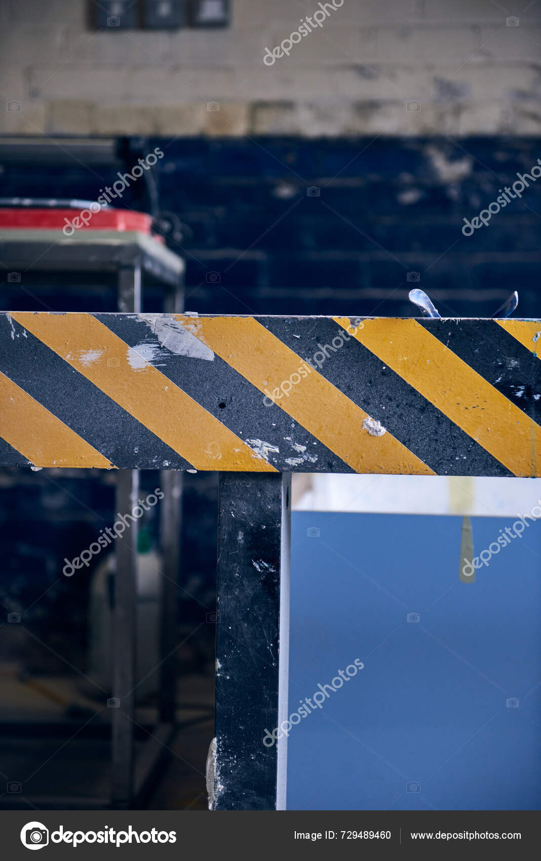 Black Yellow Hazard Warning Barrier Industrial Setting Warning Signs ...