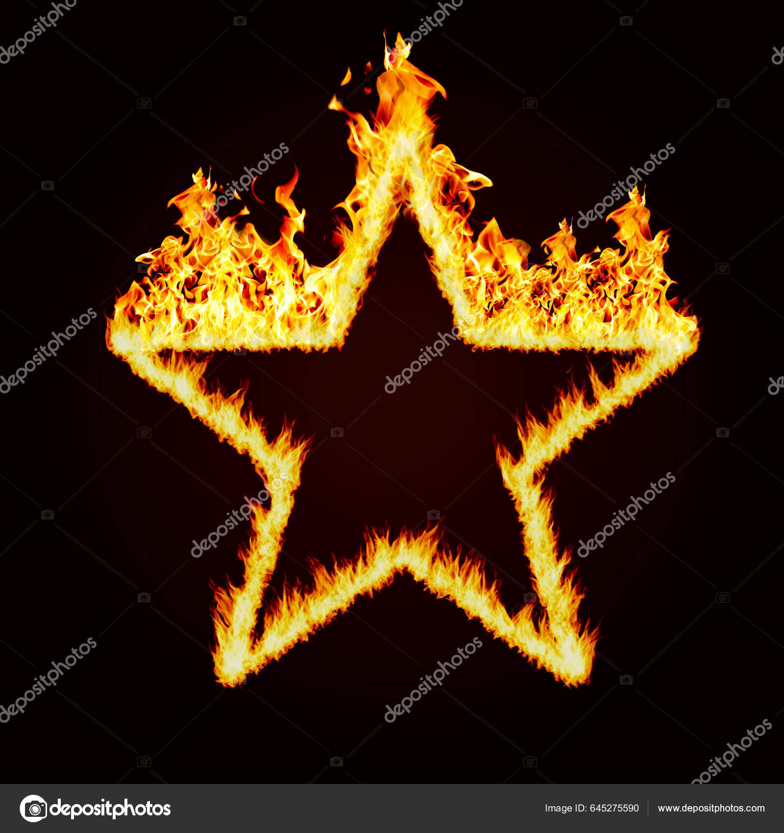 Abstract Fire Burning Star Black Background Elements Graphic Design ...