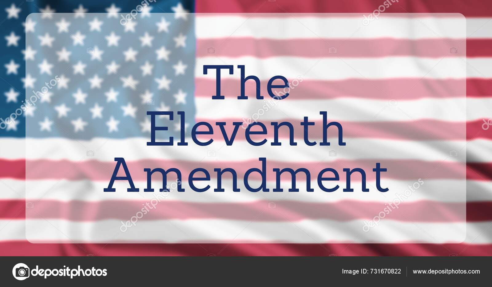 United States Flag Overlaid Text Reading Eleventh Amendment — Stock ...