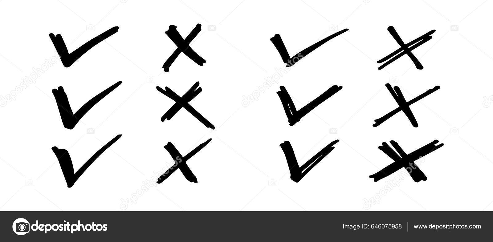 Marque Cruce Las Señales Comprobar Iconos Vector de stock por ...