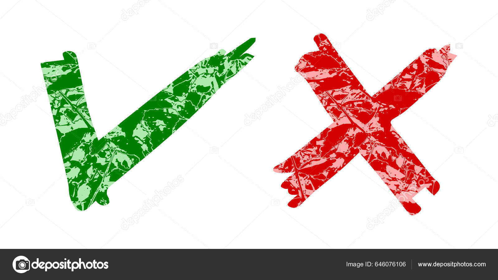 Kryds Kryds Sorte Tegn Grå Flueben Ikoner Isoleret Hvid Baggrund Stock ...