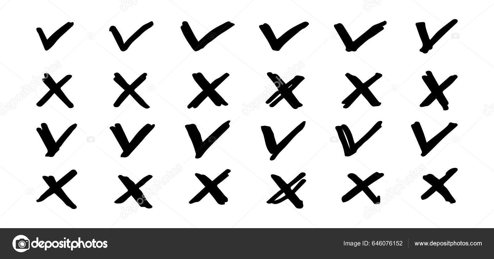 Marque Cruce Las Señales Comprobar Iconos Vector de stock #646076152 de ...