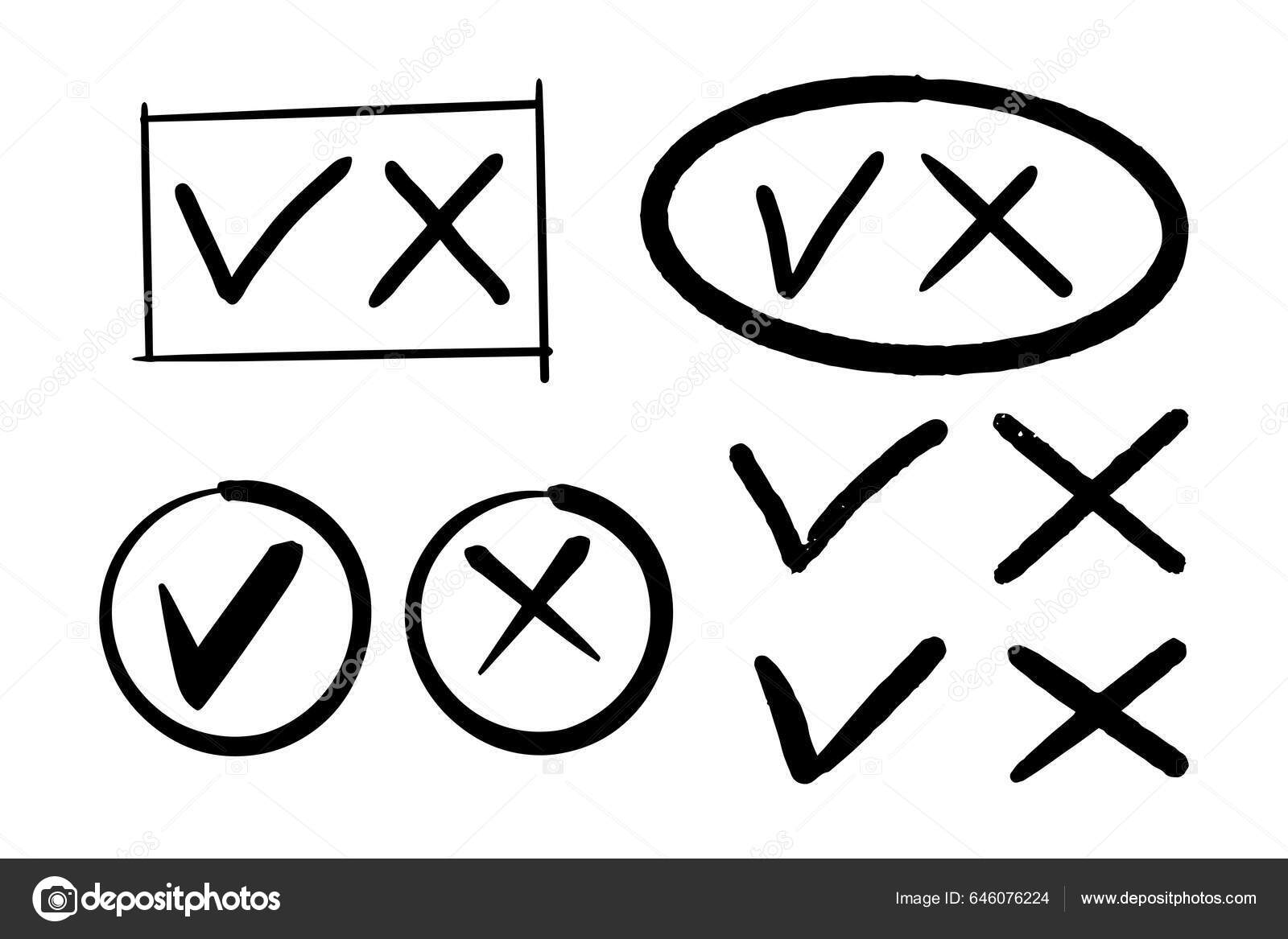 Marque Cruce Las Señales Comprobar Iconos Vector de stock por ...