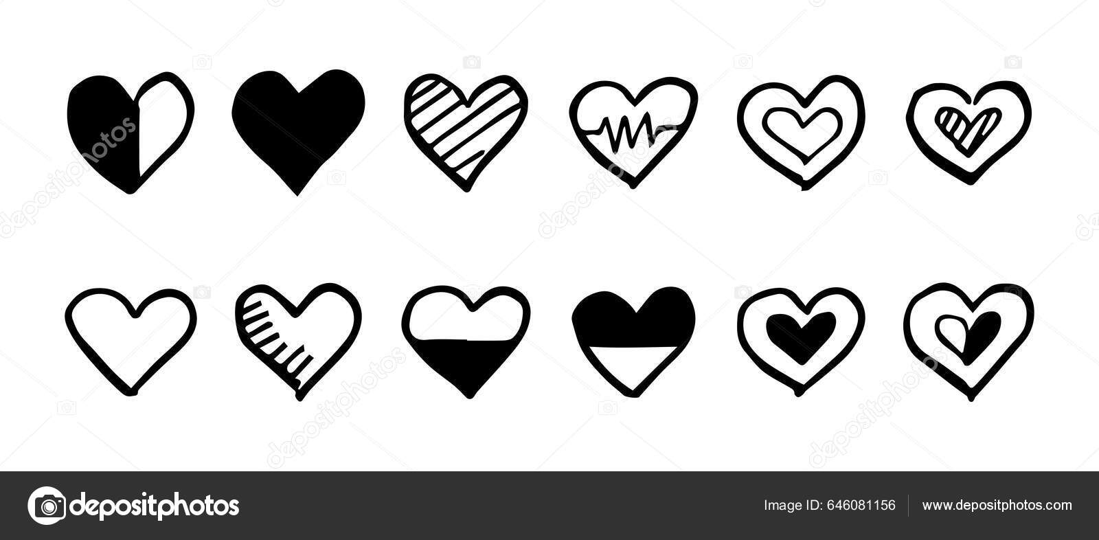 Corazón Garabato Amor Vector Ilustración Vector de stock #646081156 de ...