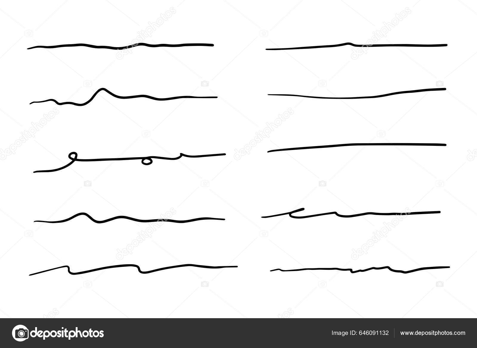 Conjunto Vectorial Subrayado Dibujado Mano Vector de stock por ...