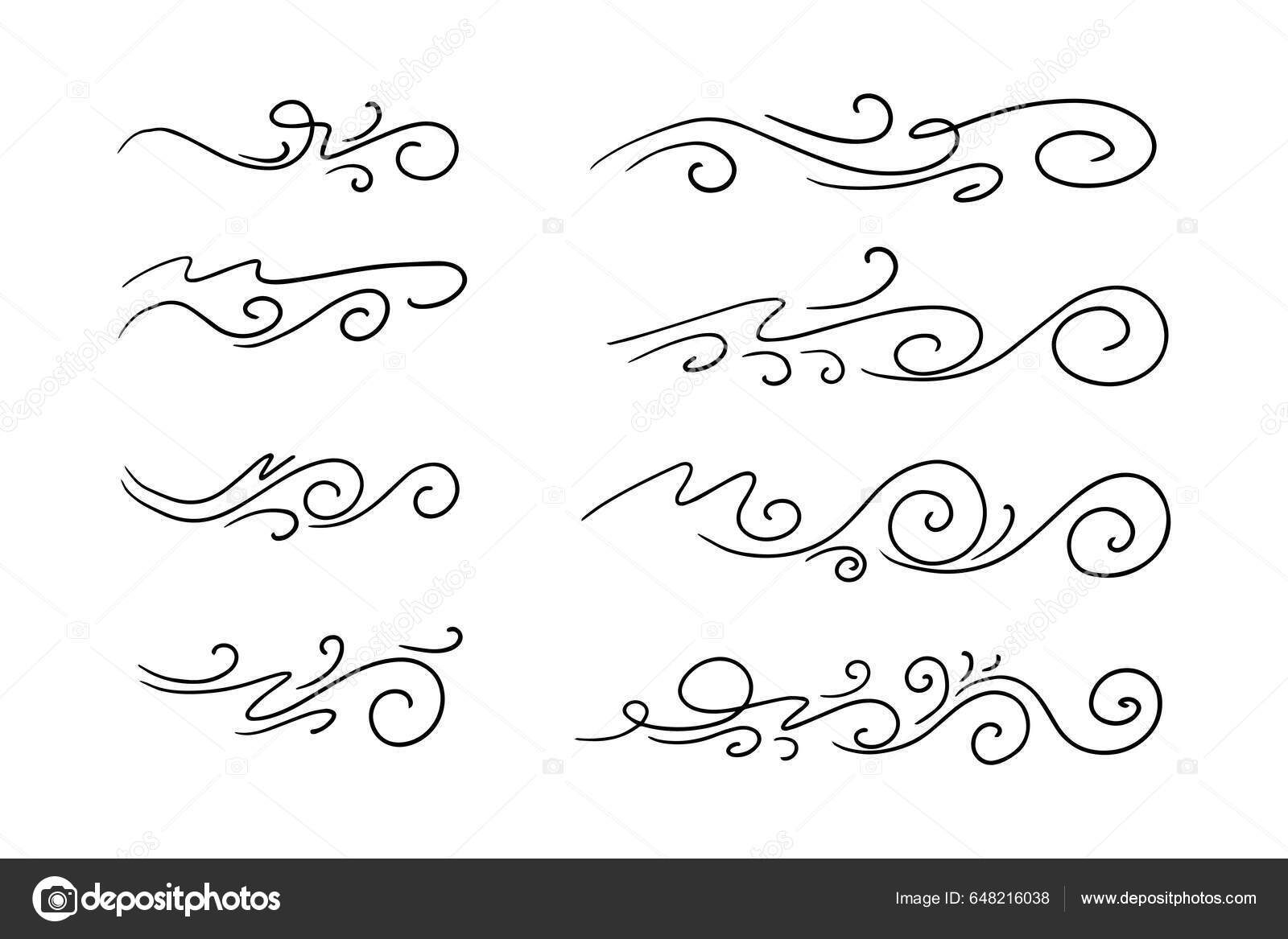 Doodle Wind Line Art Vector Illustration Stock Vector by ©asyamdesign ...