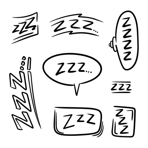 Hand Drawn Zzz Zzzz Symbol Sleeping Doodle Illustration Vector Stock ...