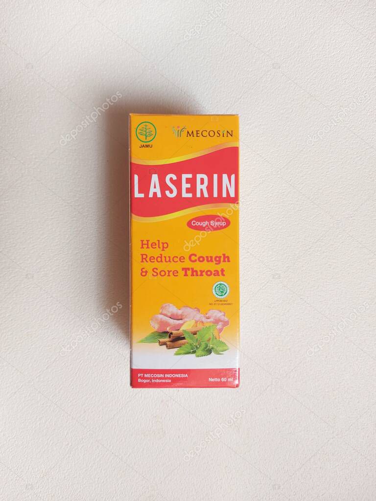Bogor,indonesia-jan 22 2023: laserin brand from indonesia. cough syrup ...