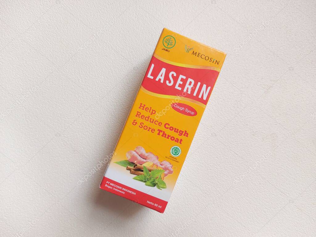 Bogor,indonesia-jan 22 2023: laserin brand from indonesia. cough syrup ...