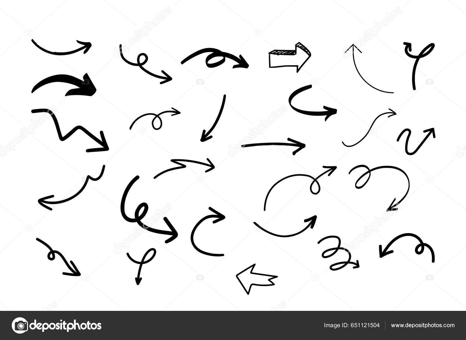 Conjunto Diferentes Flechas Señalización Formas Flecha — Foto de stock ...