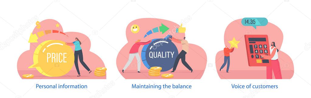 Elementos aislados con personajes Realizan escenas de calidad de precio ...