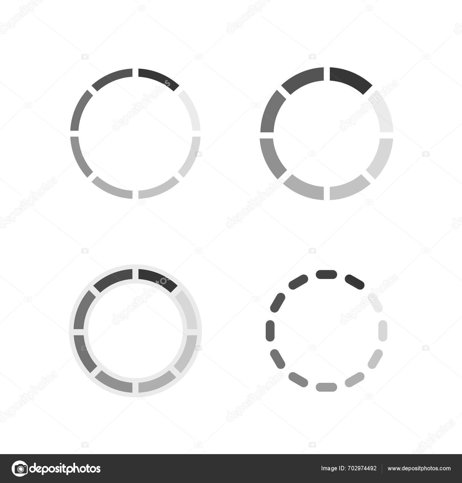 Iconos Carga Progreso Círculo Símbolos Vectoriales Circulares Aislados ...