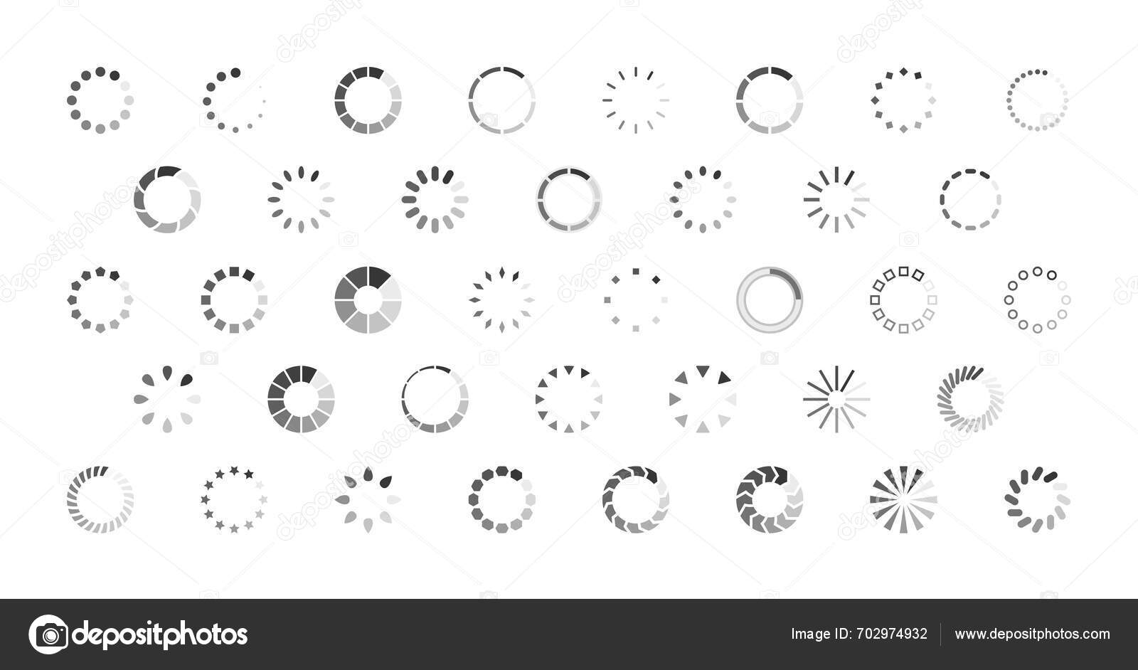 Iconos Círculo Símbolos Carga Progreso Conjunto Signos Vectoriales ...