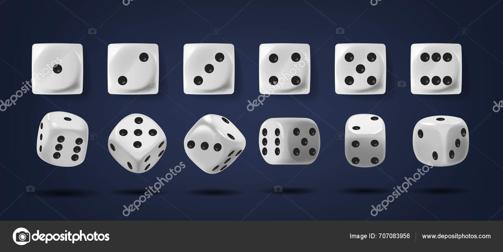 Dice Cubes Set Small Six Sided Objects Dots Each Face Stock Vector by ...