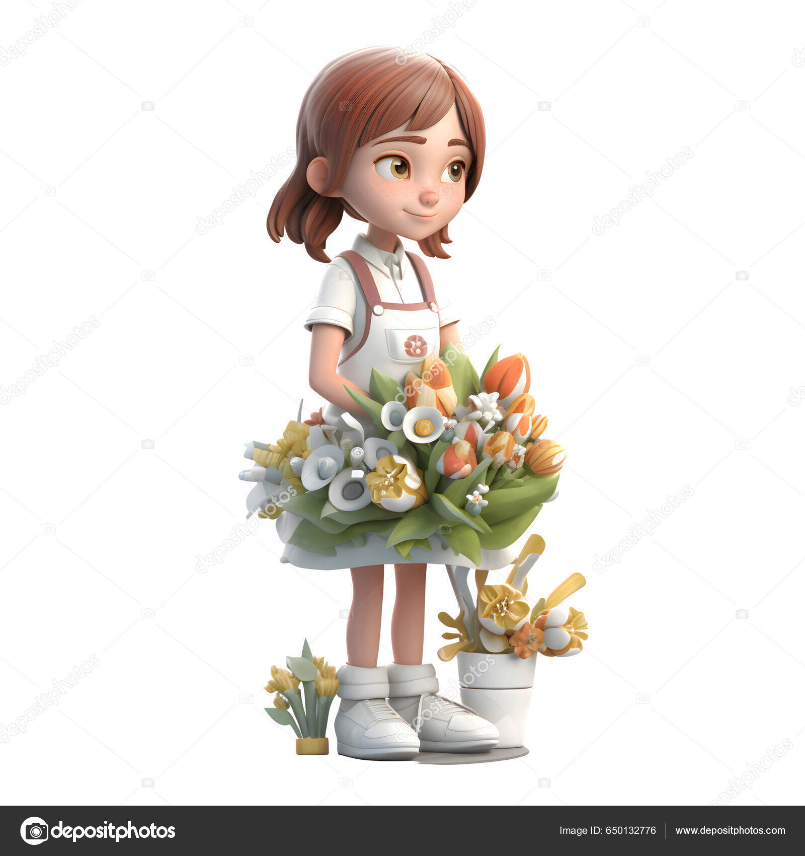 Dynamic Energetic Florist Women Active Vigorous Characters Floral ...