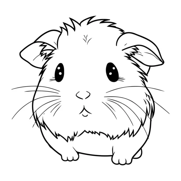 Hamster Svart Och Vit Tecknad Illustration För Målarbok vektor av ...