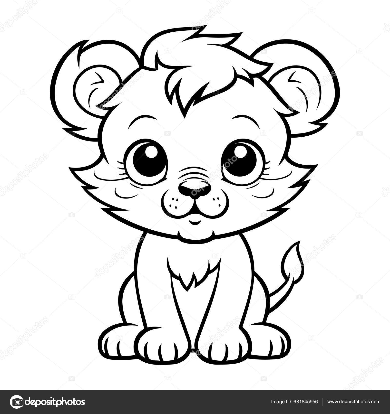 Ilustración Dibujos Animados Blanco Negro Del Lindo Libro Para Colorear ...