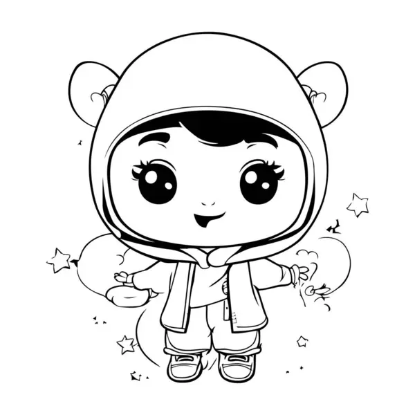 Söpö Sarjakuva Vauva Karhu Vektori Kuva Värityskirja Lapsille ...