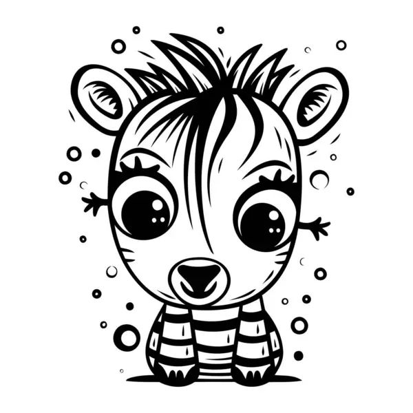 Linda Cebra Dibujos Animados Aislados Sobre Fondo Blanco Ilustración Vectorial Vector de stock ...