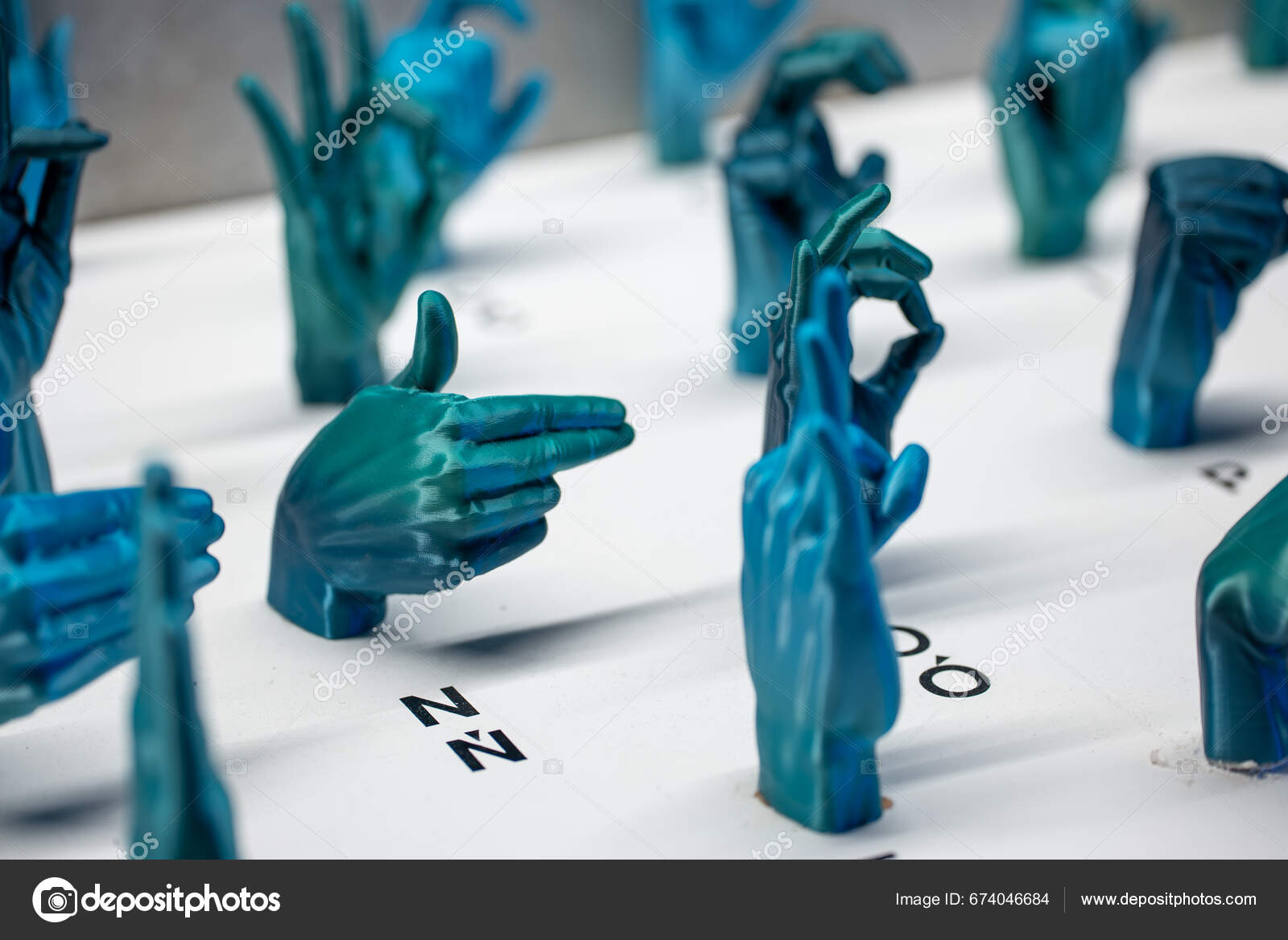 Deaf Language Signs Collection Concept Hand Fingers Alphabet Symbols ...