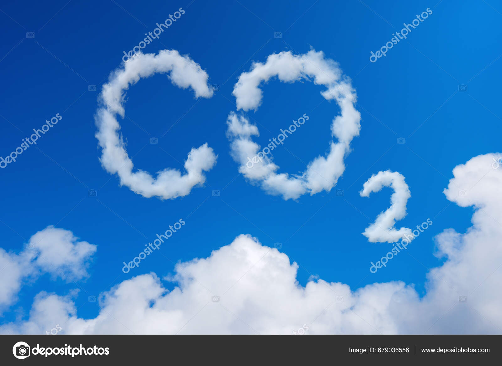 Blue Sky Word Co2 Global Warming Concept Natural Disasters Cataclysms ...