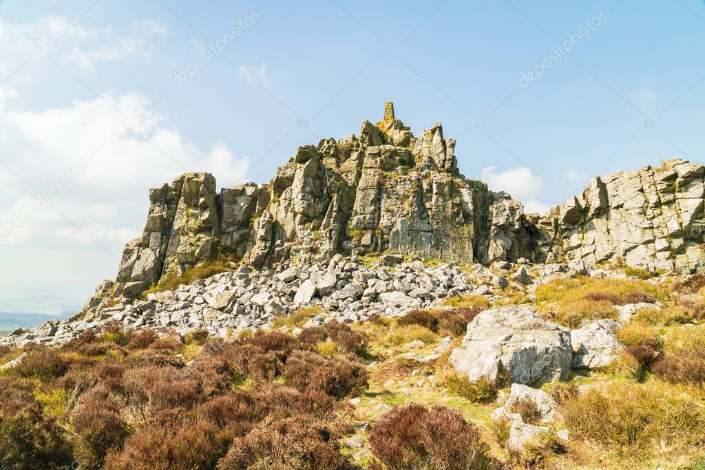 A view of Manstone Rock in the Stiperstones Nature Reserve in ...