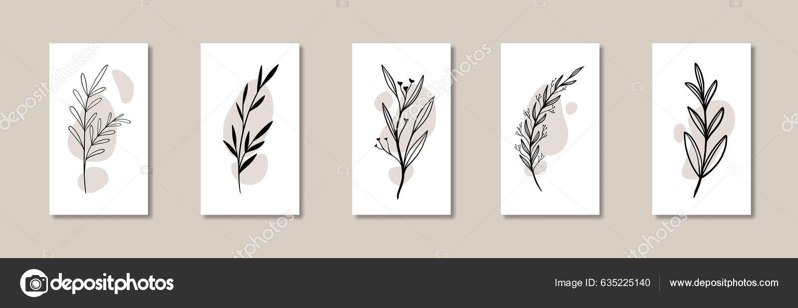 Floral Botanical Line Art Vector Poster Wall Decoration Stock Vector ...
