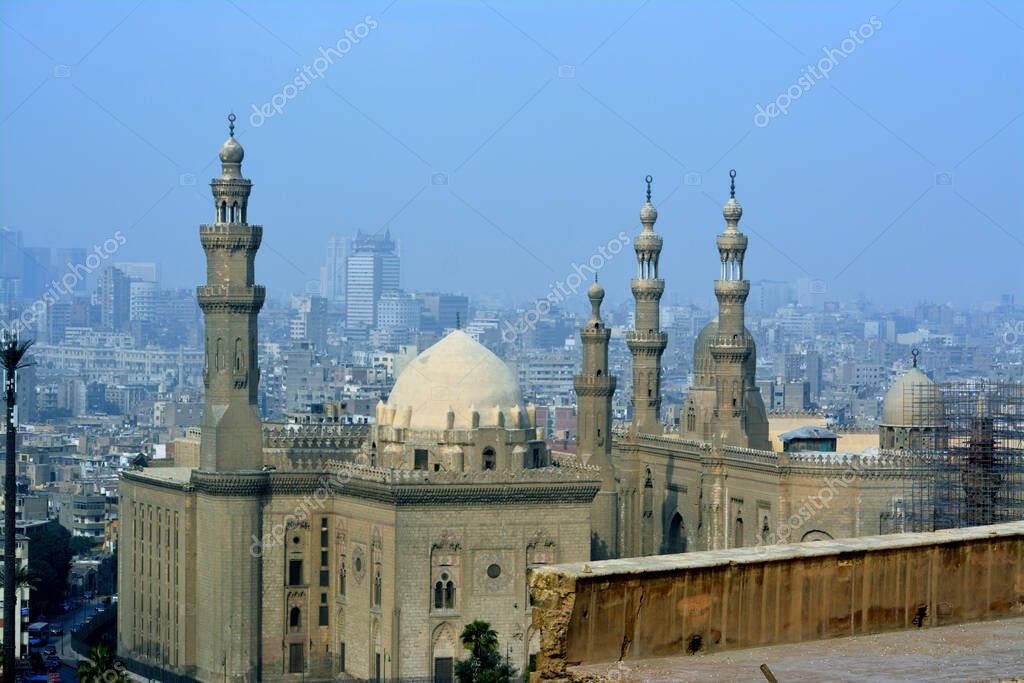 Cairo, Egypt, January 7 2023: Sultan Hassan and Al Rifa'i Mosques in ...