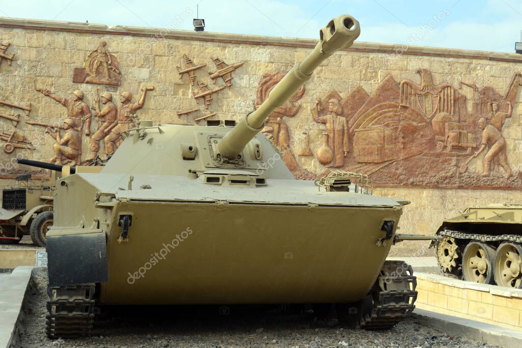Cairo, Egypt, January 7 2023: old tanks, armored fighting vehicle used ...