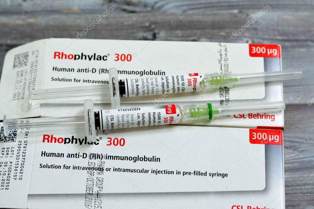 Cairo, Egipto, 2 de mayo de 2023: Inmunoglobulina humana anti-D (Rh ...