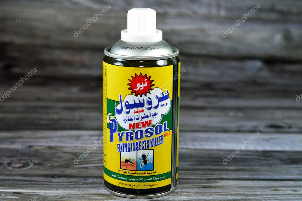 El Cairo, Egipto, 4 de agosto de 2023: Nuevo spray asesino de insectos ...