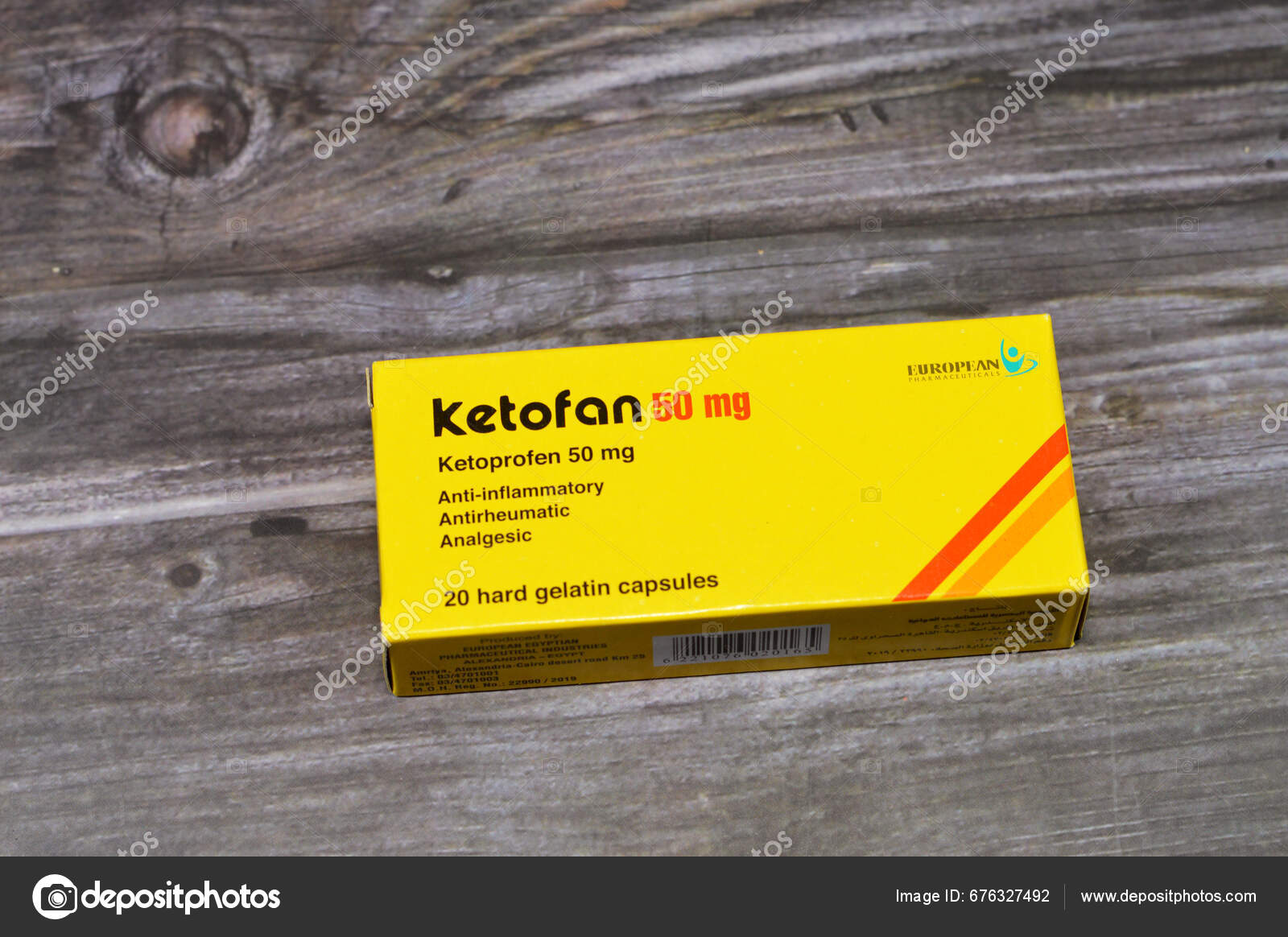 Cairo Egypt September 2023 Ketofan Ketoprofen 50Mg Capsules Analgesic ...