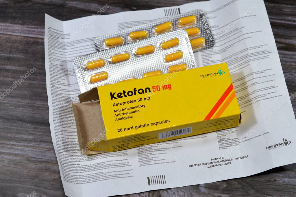 Cairo, Egipto, 13 de septiembre de 2023: Ketofan Ketoprofeno 50mg ...