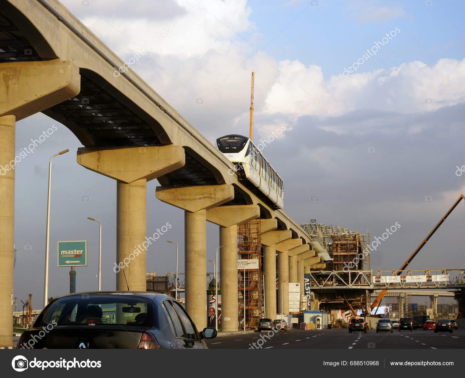 Cairo Egypt November 2023 Egypt Monorail Its Track Front One – Stock ...