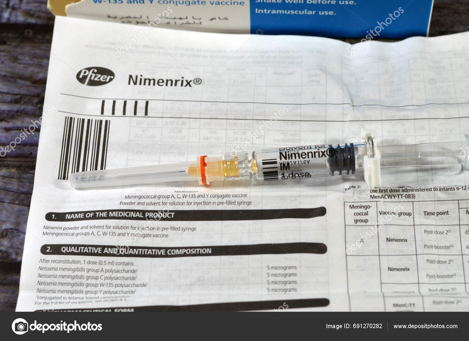 Cairo Egypt December 2023 Nimenrix Vaccine Used Protect Humans Invasive ...