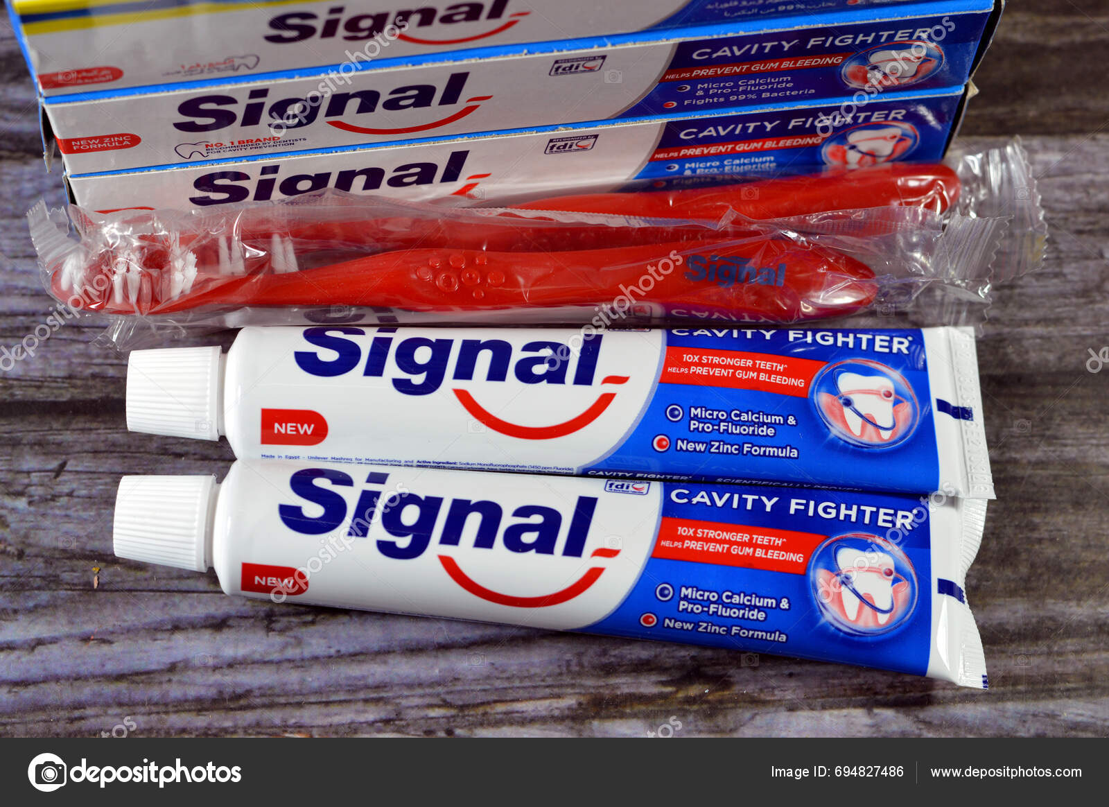 Cairo Egypt December 2023 Signal Toothpaste Cavity Fighter Oral Hygiene ...