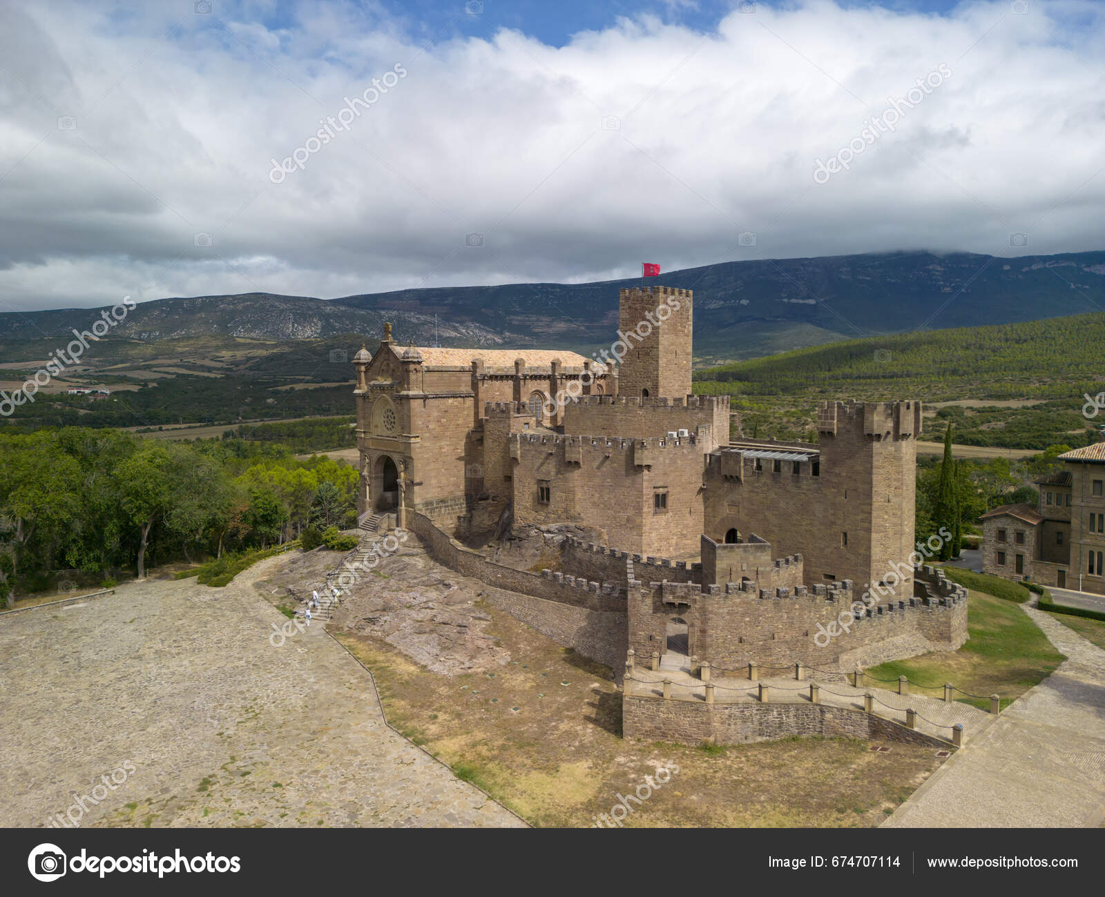 Aerial View Beautiful Castle Javier Navarra Spain — Stock Photo ...