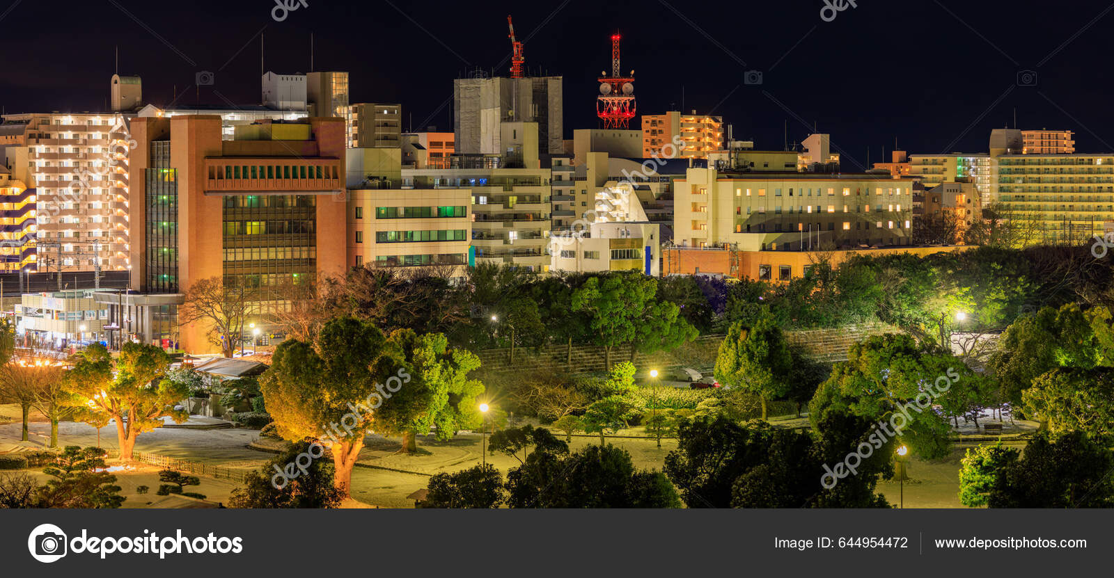Akashi Japan January 2023 Mid Rise Office Apartment Buildings Park ...